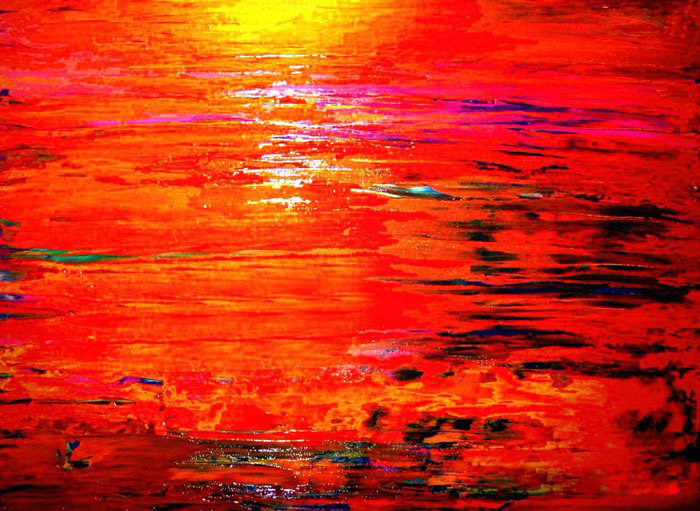 2011 Crimson and Gold Sunset painting anysize 50% off