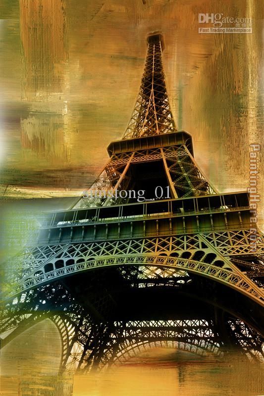 2014 Portrait Eiffel Tower abstract painting anysize 50% off