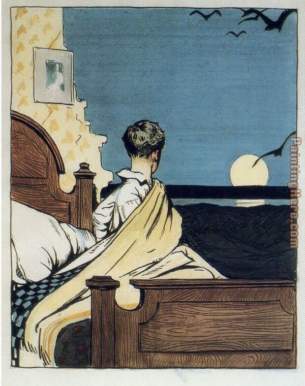 Edward Hopper Boy and Moon painting anysize 50% off