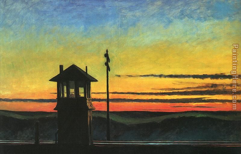 Edward Hopper Railroad Sunset painting anysize 50% off