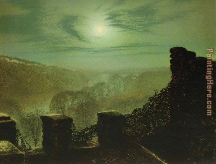 John Atkinson Grimshaw Full Moon behind Cirrus Cloud from the Roundhay ...