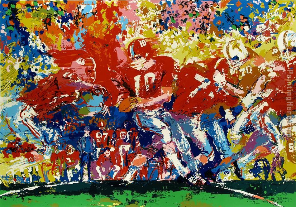 Leroy Neiman Alabama Handoff painting anysize 50% off