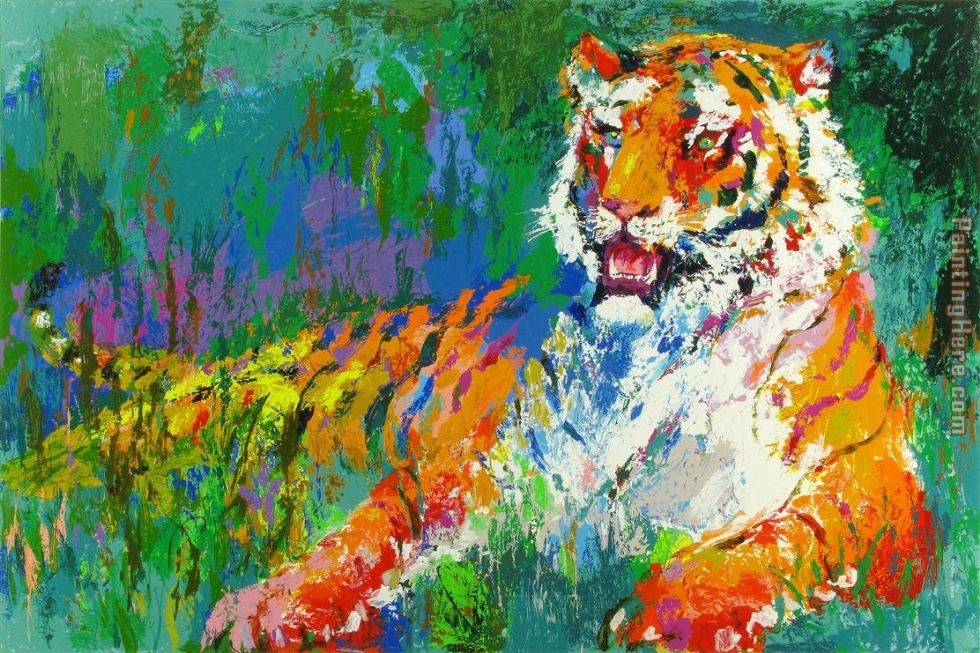 Leroy Neiman Resting Tiger painting anysize 50% off