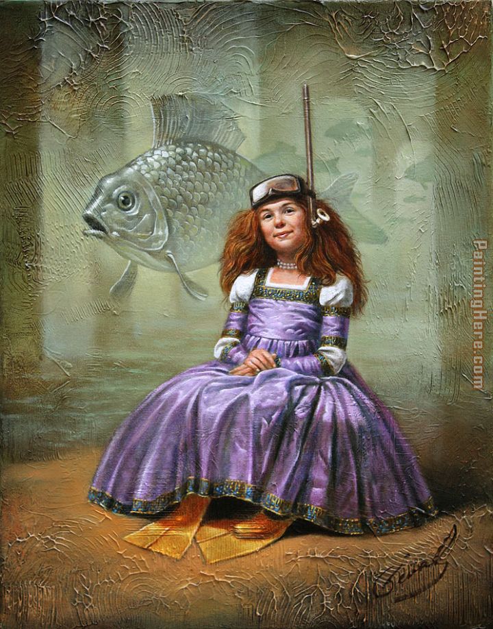 Michael Cheval Mermaid's Vague Dream painting anysize 50% off
