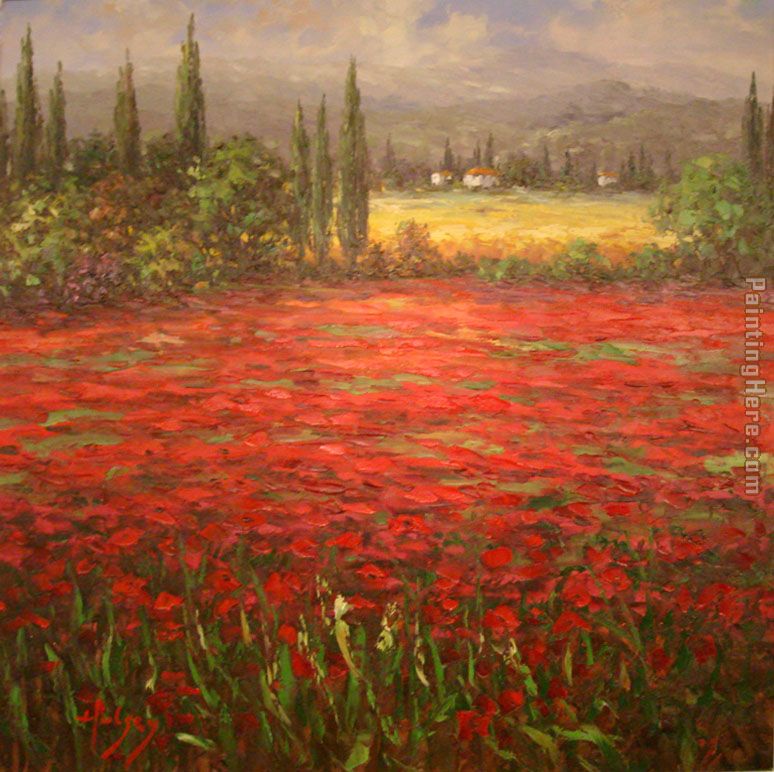 Unknown Artist Poppy Field Splendor painting anysize 50% off