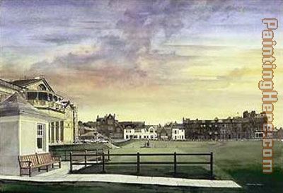 Unknown Artist kenneth reed sunset at saint andrews old course painting ...