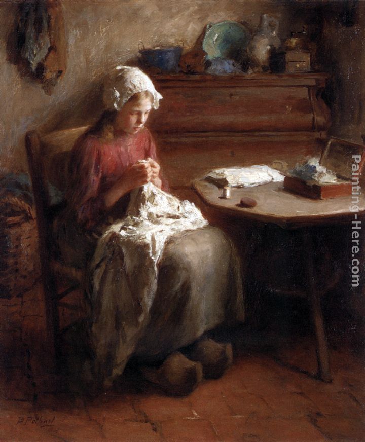 Bernard Jean Corneille Pothast The Young Seamstress painting anysize 50 ...