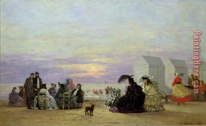 Eugene Louis Boudin Beach Scene painting anysize 50% off