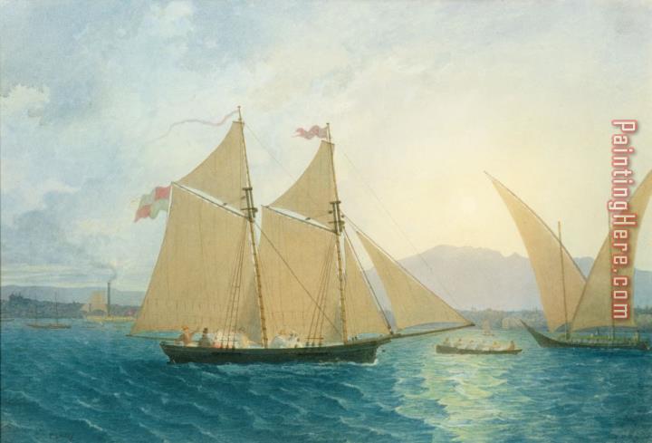 Francis Danby The Launch La Sociere On The Lake Of Geneva painting ...