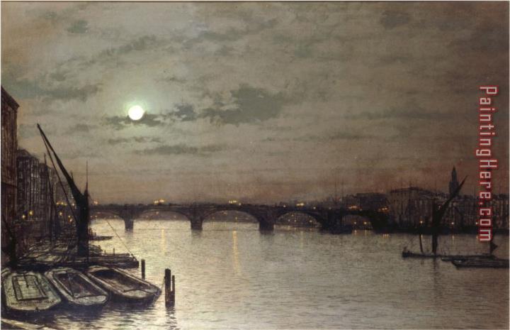 John Atkinson Grimshaw London Bridge 1883 painting anysize 50% off